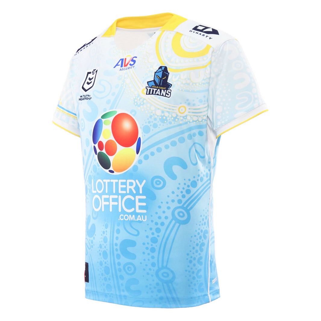 2025 Gold Coast Titans Mens Replica Indigenous Jersey - White